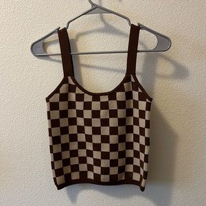 Princess Polly | Tops | Checkered Tank And Sweater | Poshmark